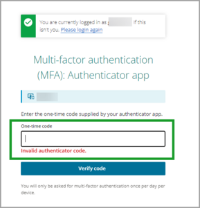Log in with an authenticator app | Landonline Guidance